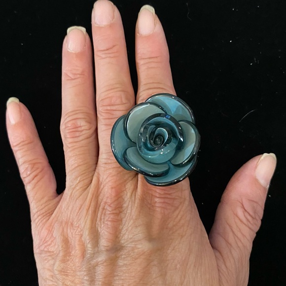 Jewelry | Elegant Fashion Blue Rose Ring | Poshmark